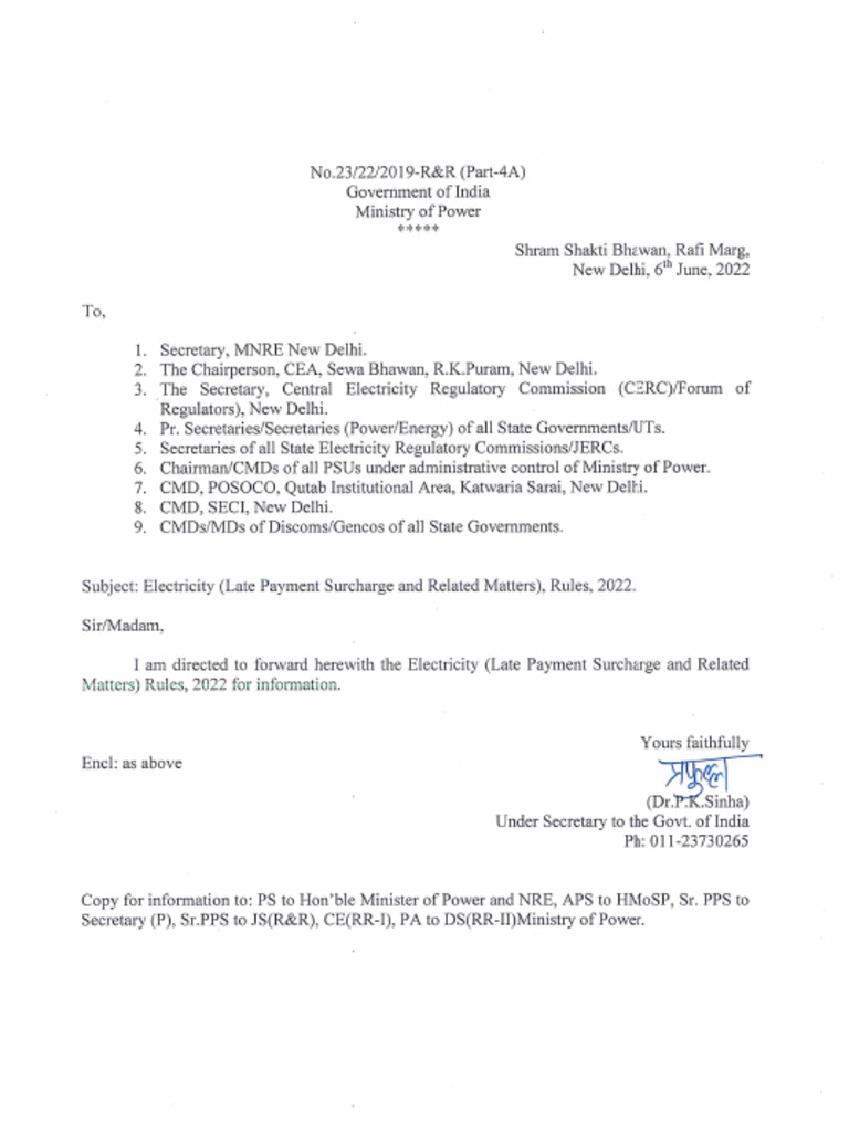 Electricity (Late Payment Surcharge and Related Matters) Rules, 2022 | PDF