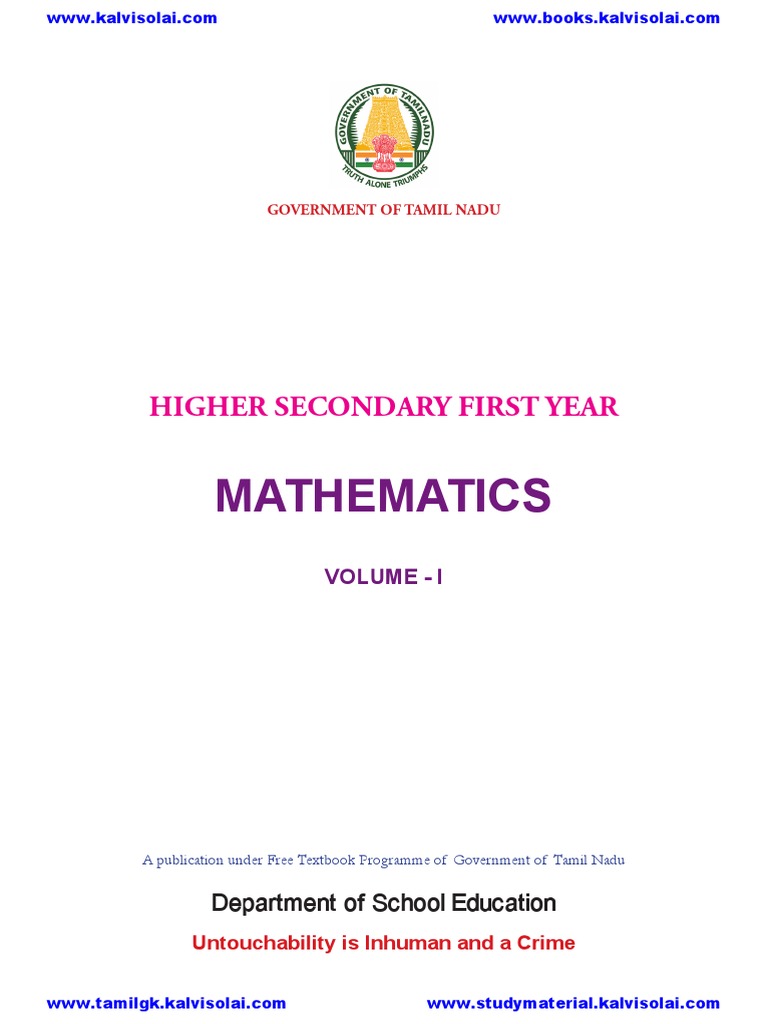 Tamil Nadu Math Textbook Guide | PDF | Set (Mathematics) | Function (Mathematics)
