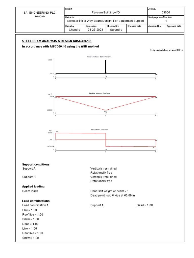 Elevator Hoistway Beam | PDF | Bending | Beam (Structure)