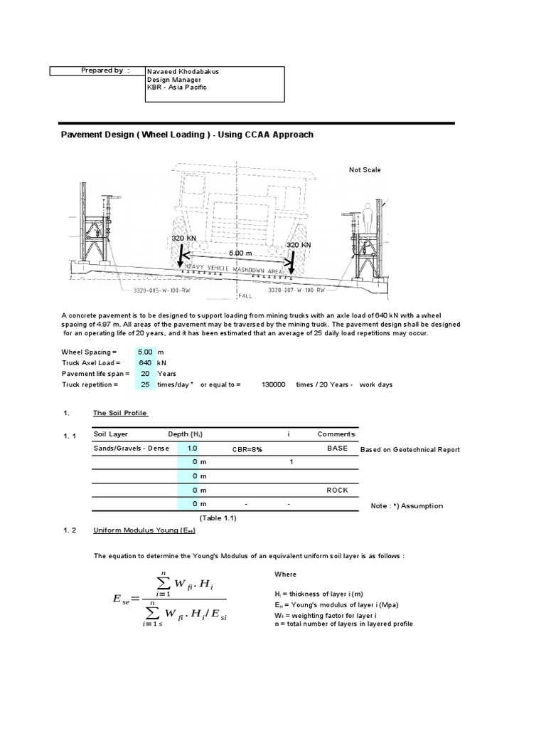 Pavement Design Spreadsheet - CCAA Method | PDF | Strength Of Materials ...