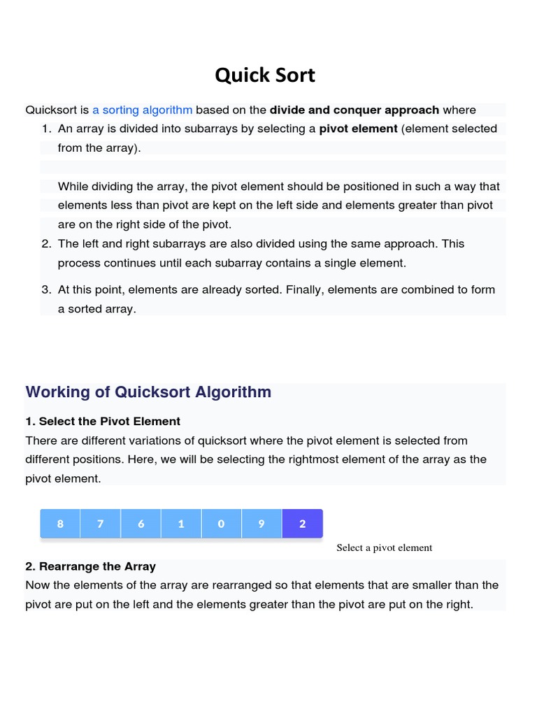 Quick Sort And Merge Sort Pdf Computer Programming Algorithms And 2377
