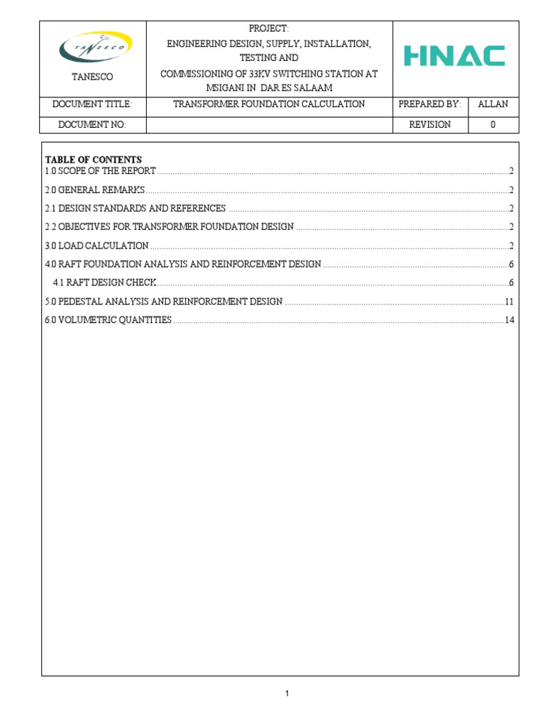 Transformer Foundation Calculation R0 | PDF | Strength Of Materials ...