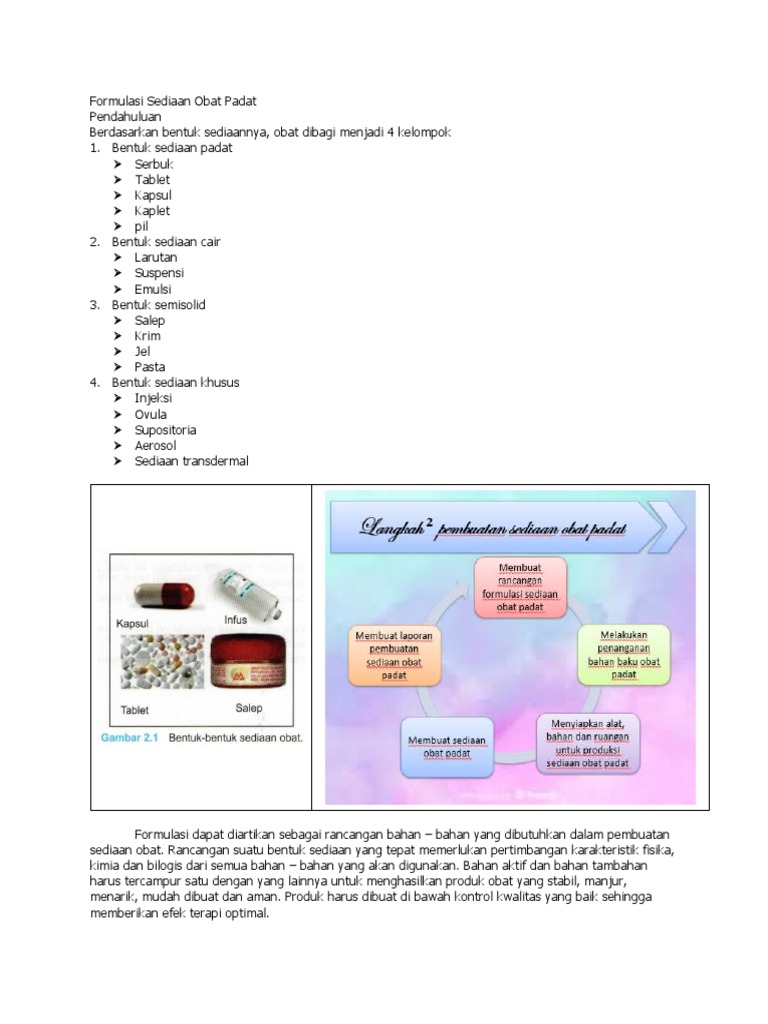 Formulasi Sediaan Obat Padat Pdf