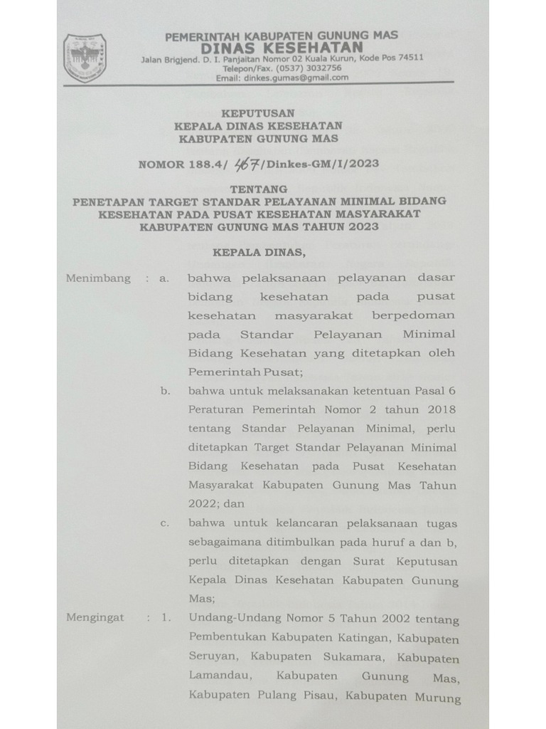 Penetapan Target SPM 2023 | PDF