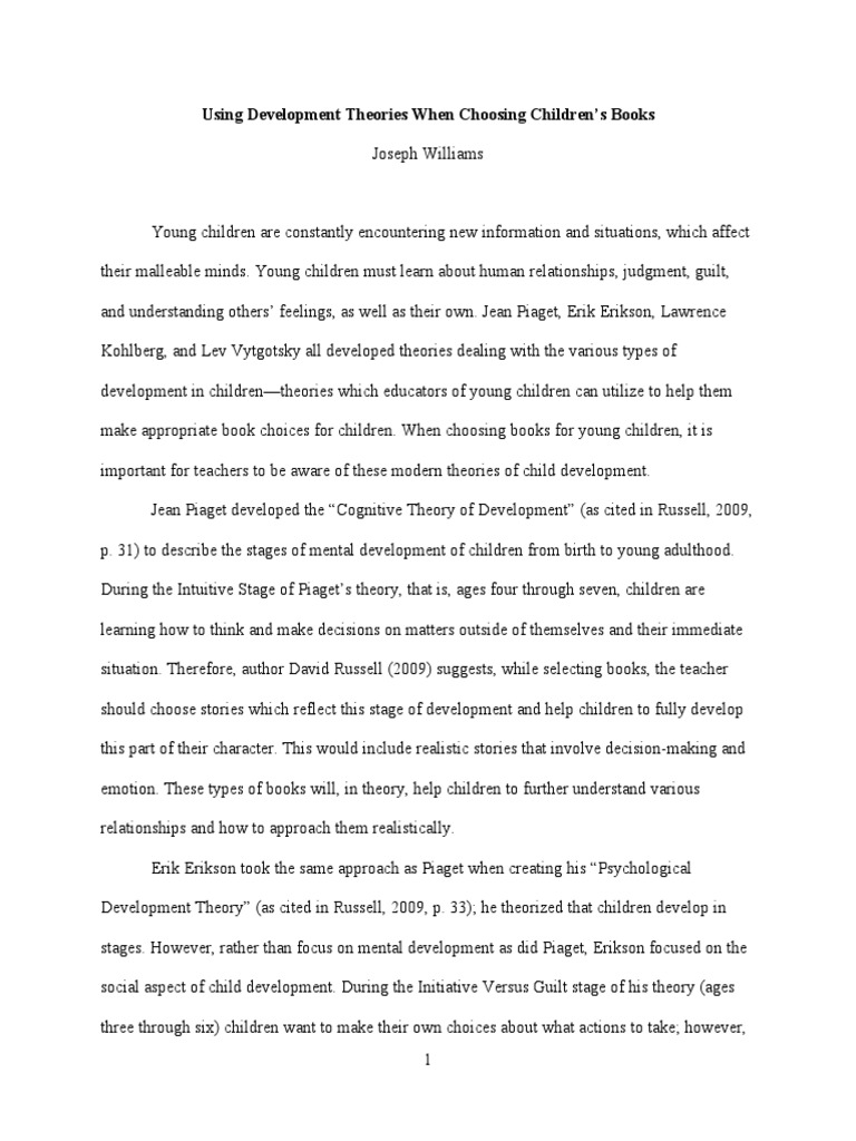 CLASSIFICATION - Using Development Theories When Choosing Children's ...