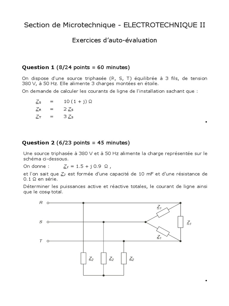 Electrotechnique II Auto-Evaluation | PDF