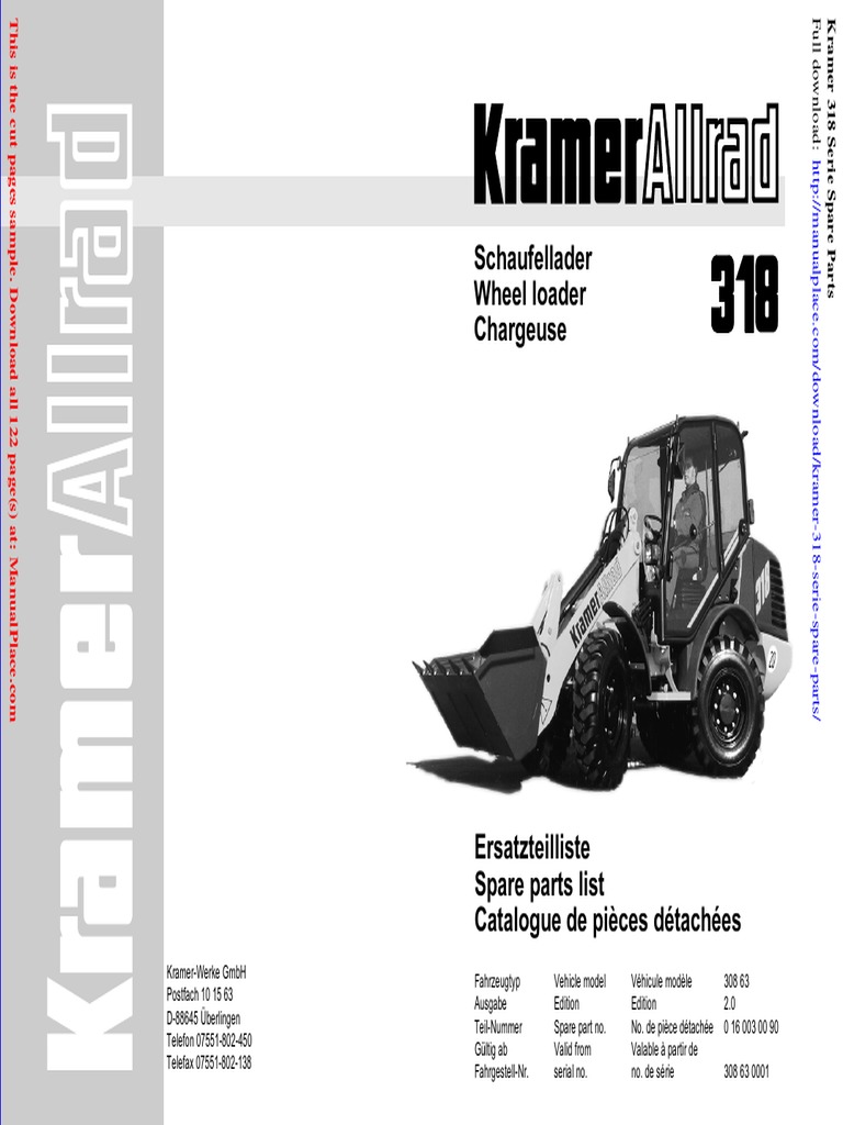 Kramer 318 Serie Spare Parts | PDF