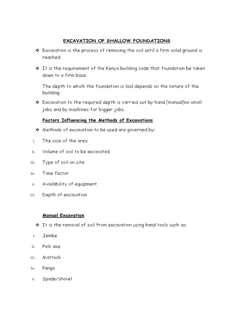 Excavation of Shallow Foundations 066 | PDF | Deep Foundation ...