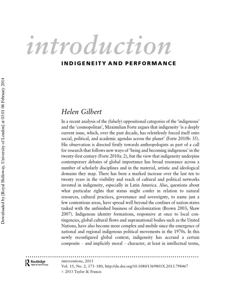 Indigeneity and Performance Insights | PDF | Indigenous Peoples ...