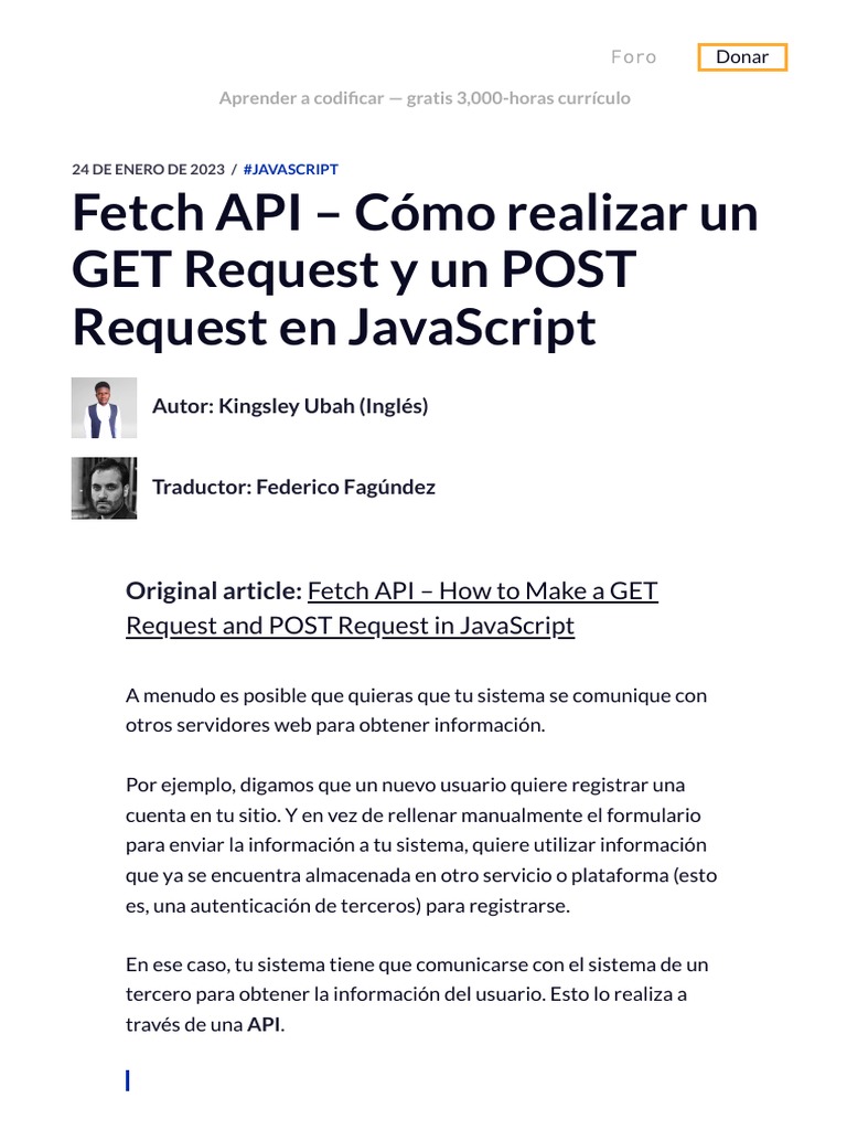 Fetch API – Cómo realizar un GET Request y un POST Request en ...