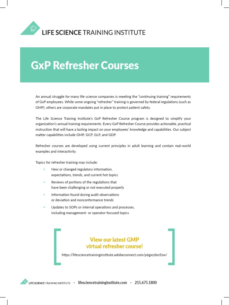 LSTI RefresherCourse GMP | PDF
