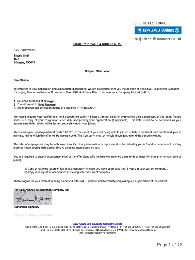 Offer Letter | PDF | Business