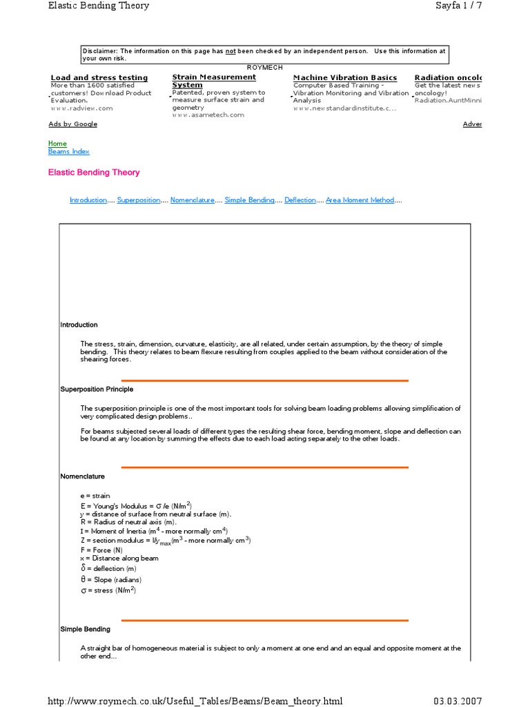 Beam Theory | PDF | Bending | Beam (Structure)