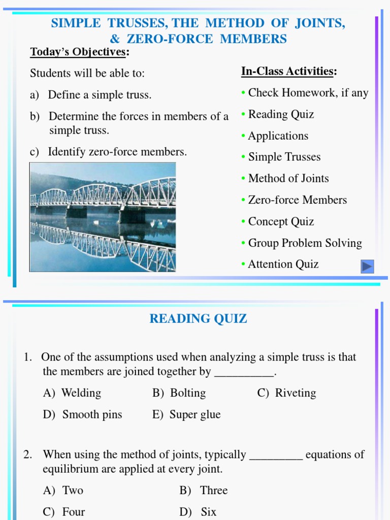 Dokumen Tips Simple Trusses The Method Of Joints Zero Force