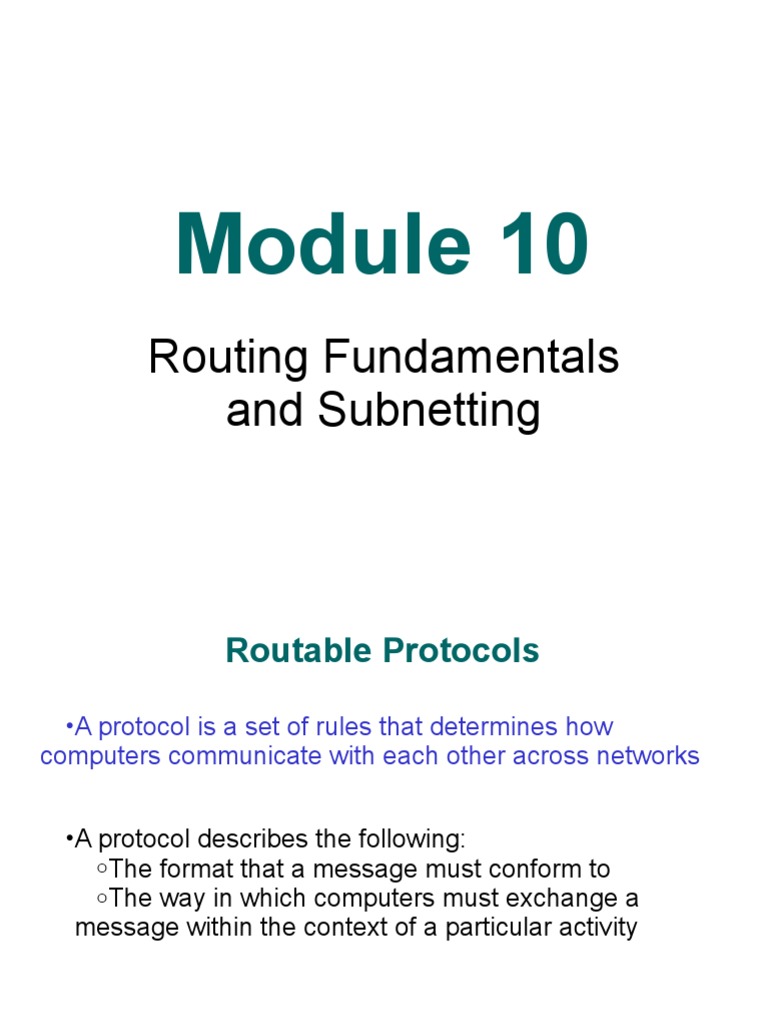 CCNA Mod10 - Routing Fundamentals | PDF | Routing | Internet Protocols CCNA Mod10 - Routing Fundamentals | PDF | Routing | Internet Protocols