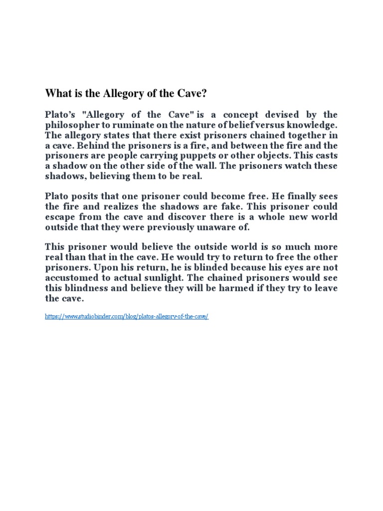 Allegory of The Cave | PDF | Epistemology | Philosophical Theories