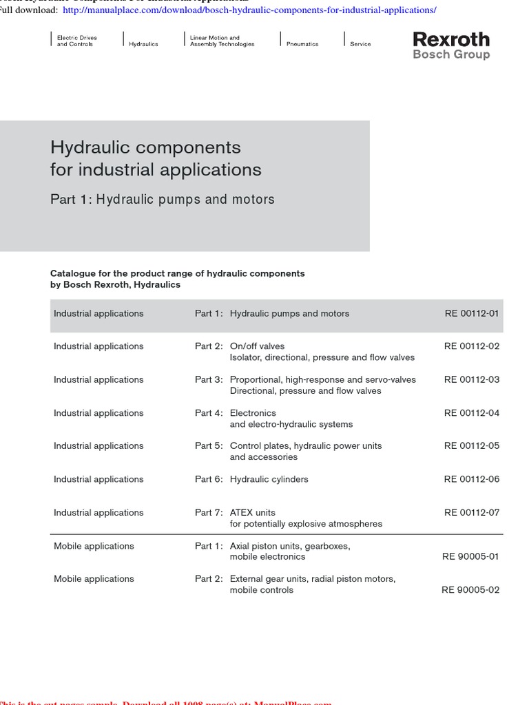 Bosch Hydraulic Components For Industrial Applications | PDF | Pump ...