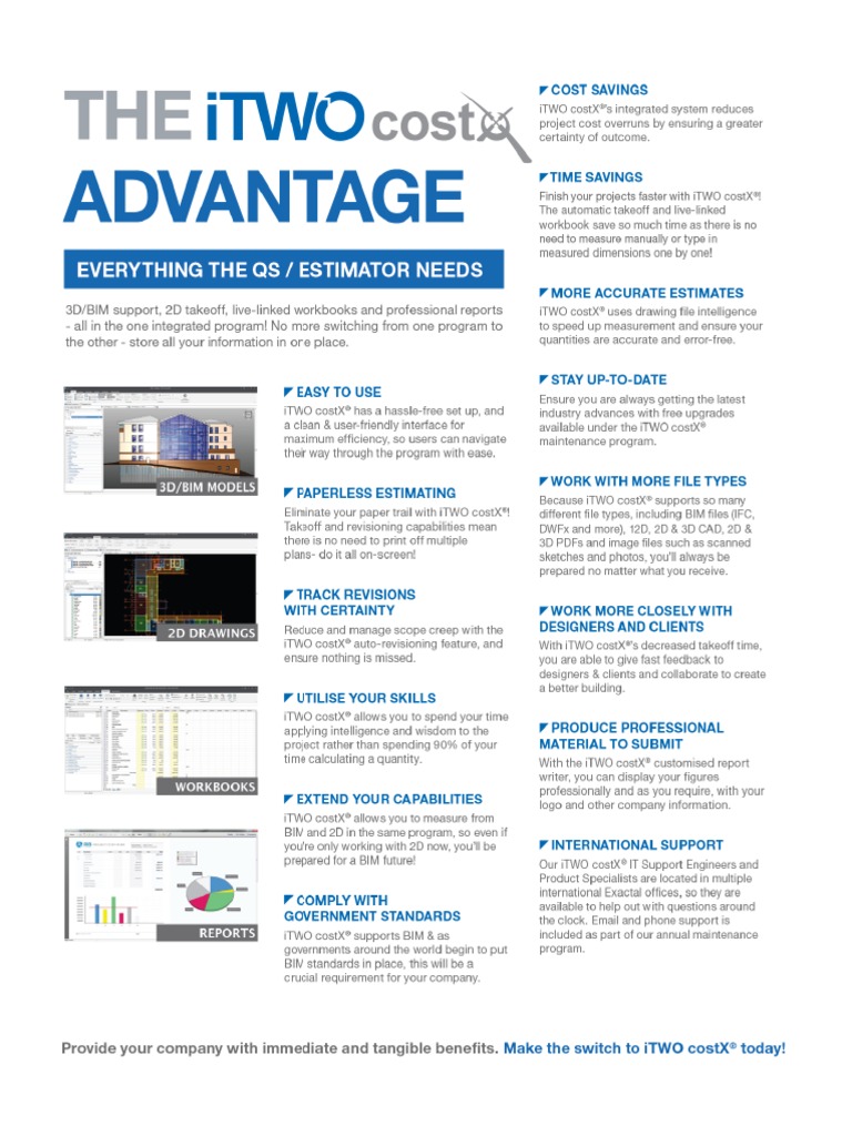 iTWO Cost X Advantages | PDF
