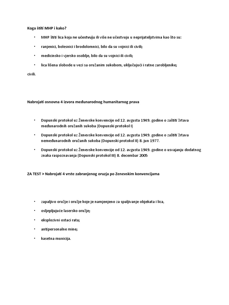 Pitanja Test | PDF