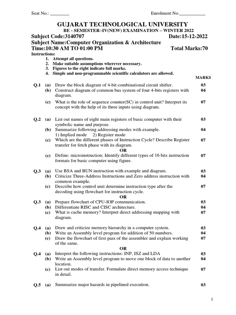 Gtu 4th It Question Paper | PDF | Group (Mathematics) | Method (Computer Programming)