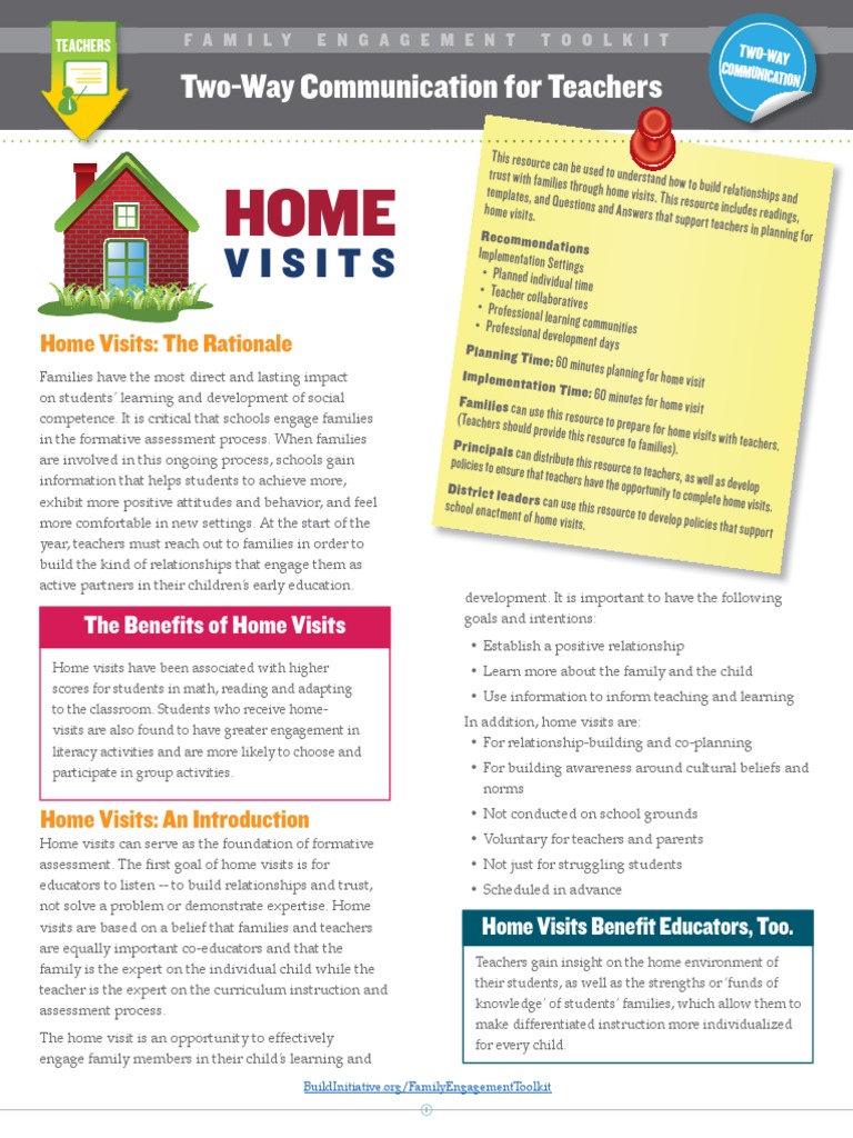 Home Visits | Download Free PDF | Teachers | Cognition