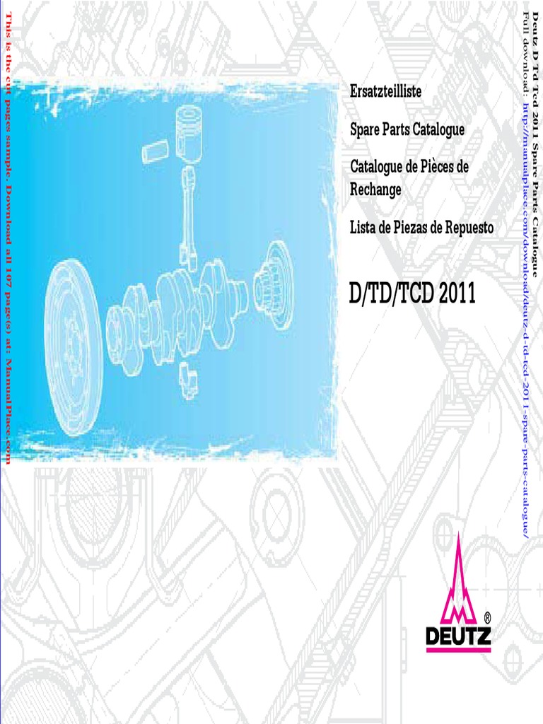 Deutz D TD TCD 2011 Spare Parts Catalogue | PDF