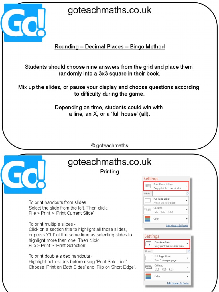 Rounding Decimal Places Bingo M | PDF