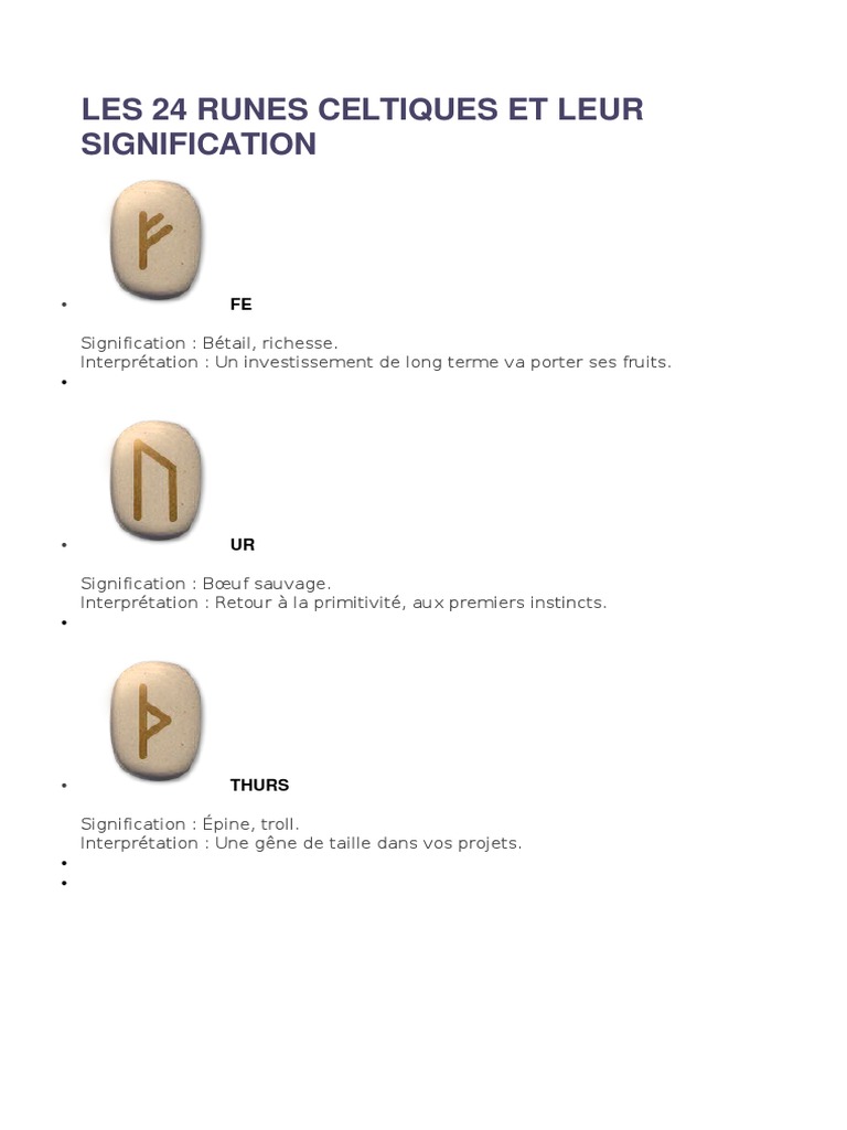 Signification des 24 runes celtiques | PDF