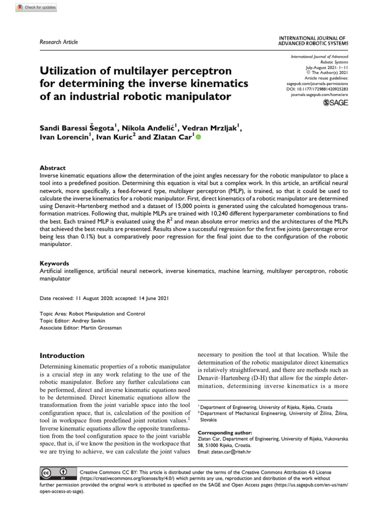 Utilization of Multilayer Perceptron For Determining The Inverse ...