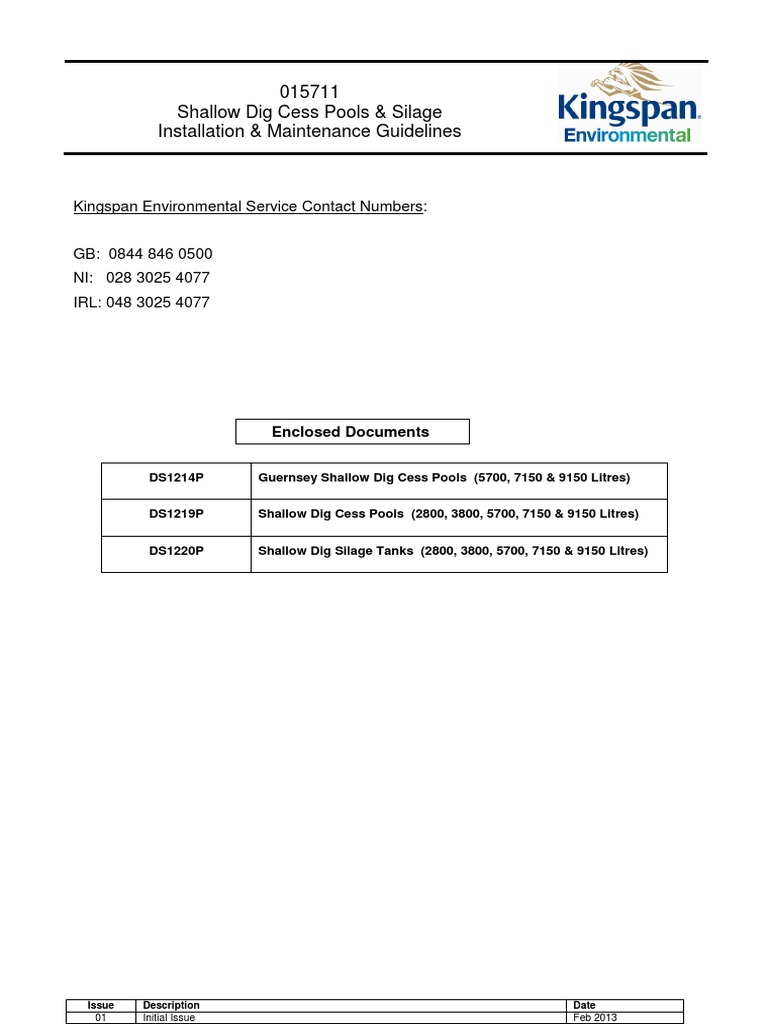 Clearwater Klargester Kingspan Shallow Dig Cesspool Tank Installation ...