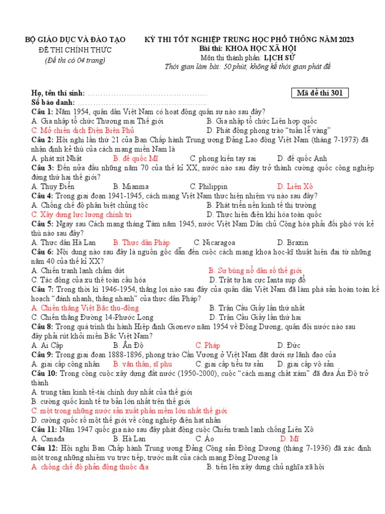 Vietnamese Test | PDF