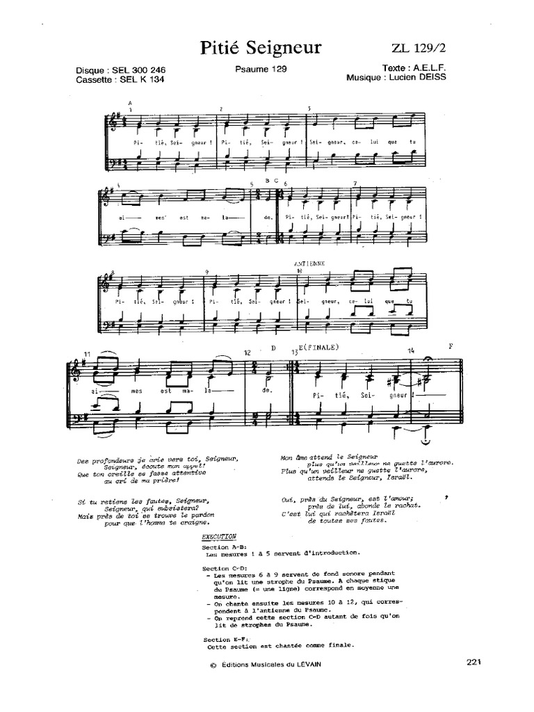 ZL129 - 2 - Pitié Seigneur - Psaume 129 (L. Deiss) | PDF