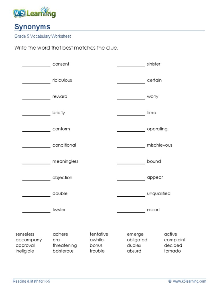 5th-grade-synonyms-1 | PDF