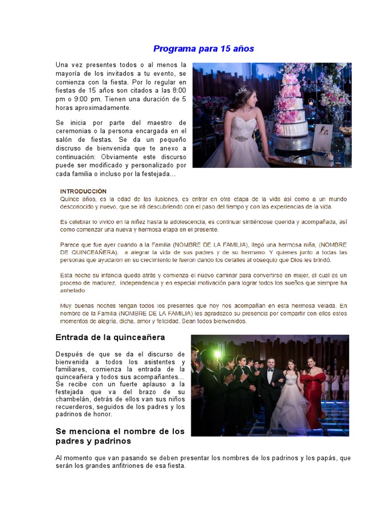 Programa Para 15 Años | PDF