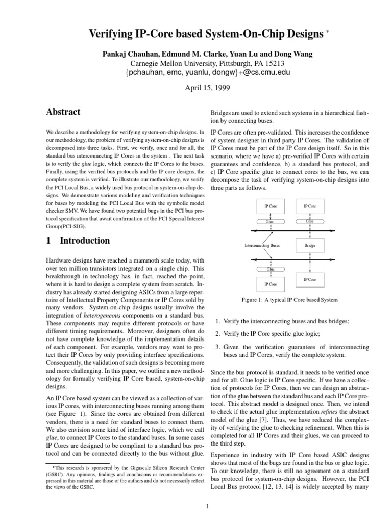 Verifying Ip Core Based System On Chip Design Pdf Formal Verification Computing