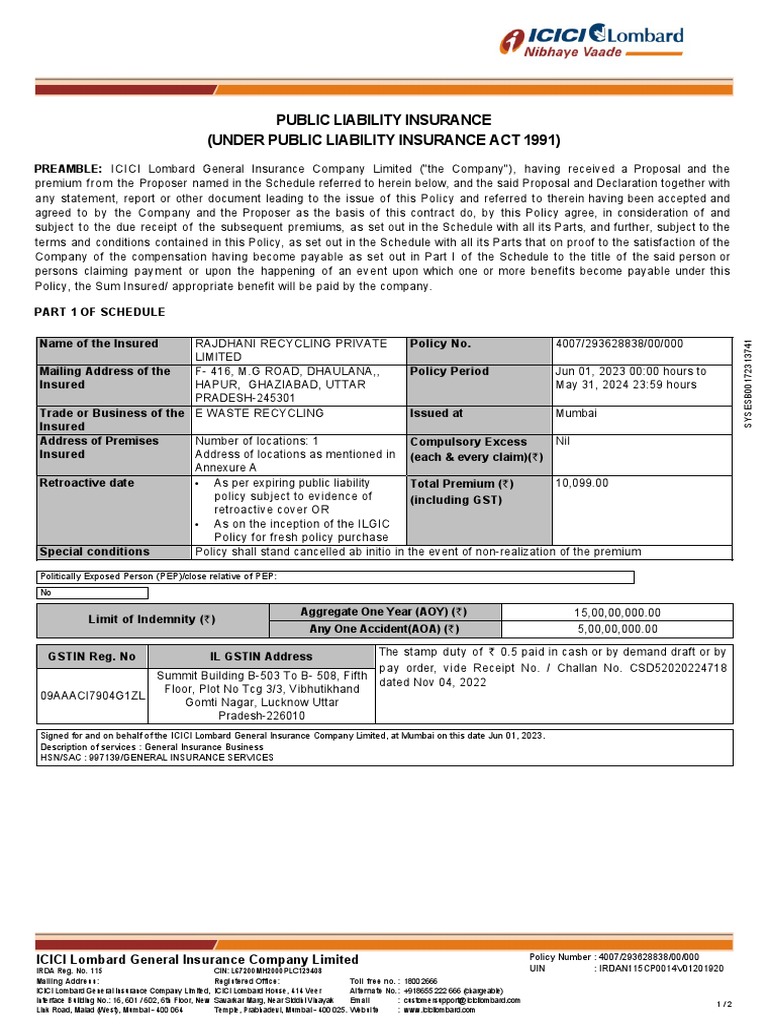 Commercial General Liability Insurance | PDF | Insurance | Liability ...
