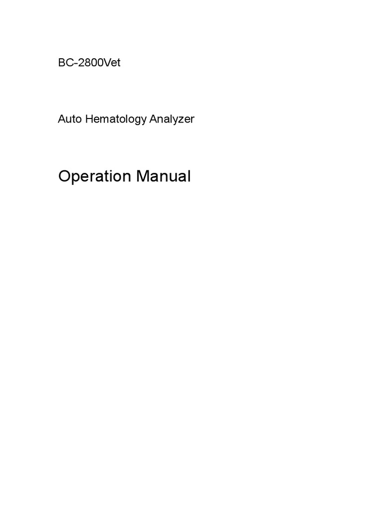Manual BC 2800 Vet | PDF | Computer Keyboard | Red Blood Cell