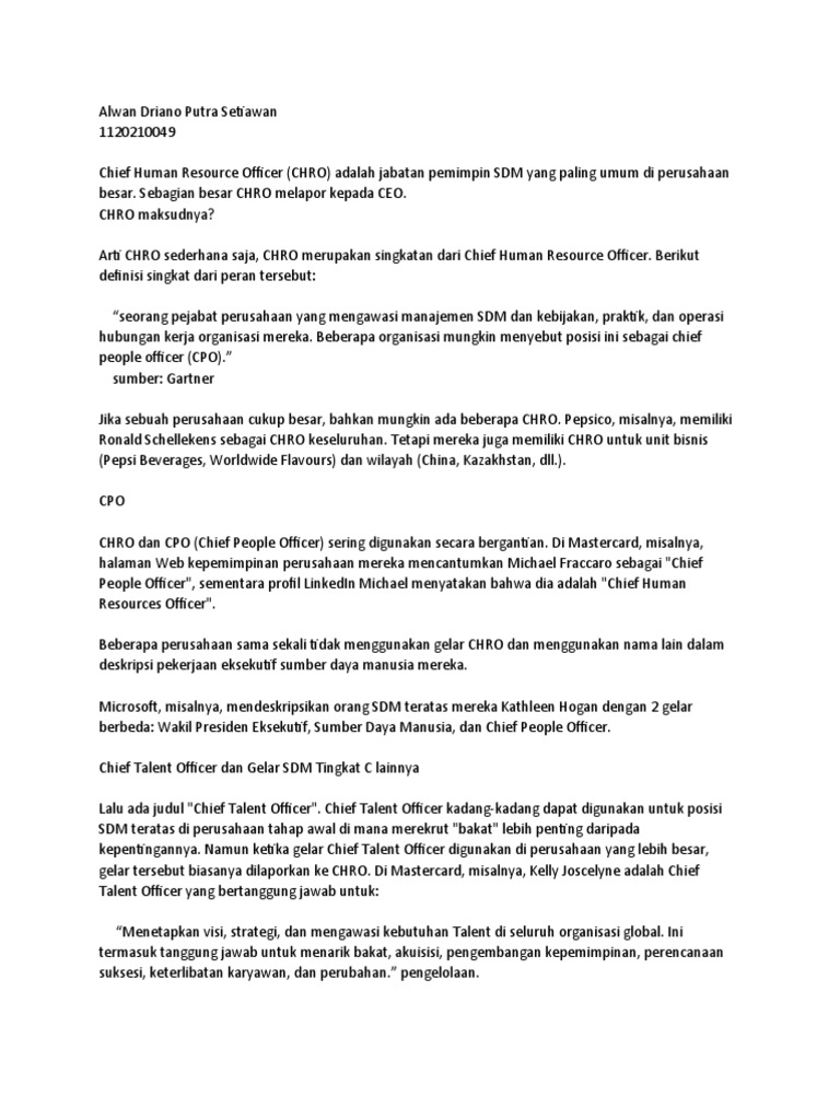 Alwan Driano Putra Setiawan Rangkuman PPM Manajemen SDM | PDF