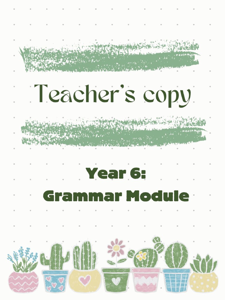 Grammar Year 6 | Download Free PDF | Verb | Grammatical Tense