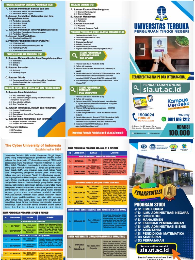 Brosur Jurusan Universitas Terbuka Medan | PDF