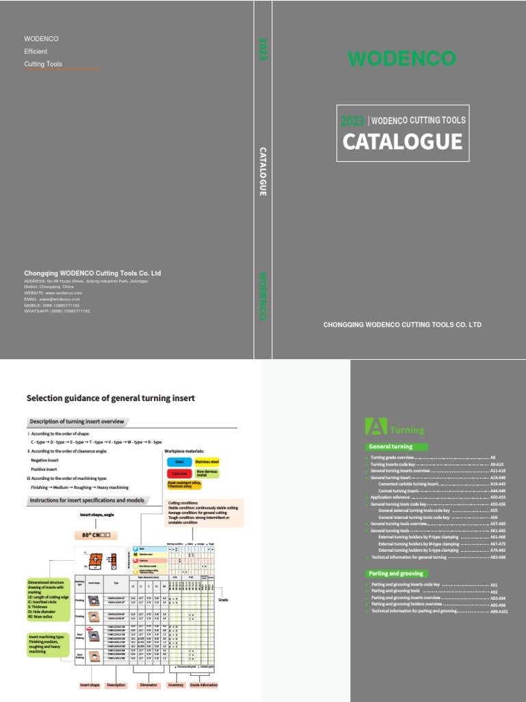 WODENCO Carbide Cutting Tools Catalog 2023-02 | PDF | Machining | Steel