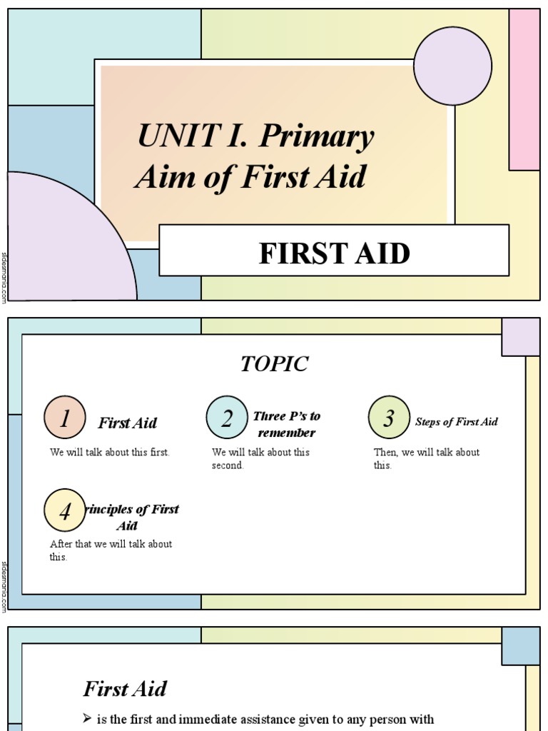 UNIT I. Primary Aim of First Aid | PDF | First Aid | Clinical Medicine