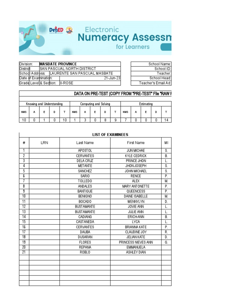 Grade 2 Numeracy Assessment Report | PDF | Multiplication | Subtraction