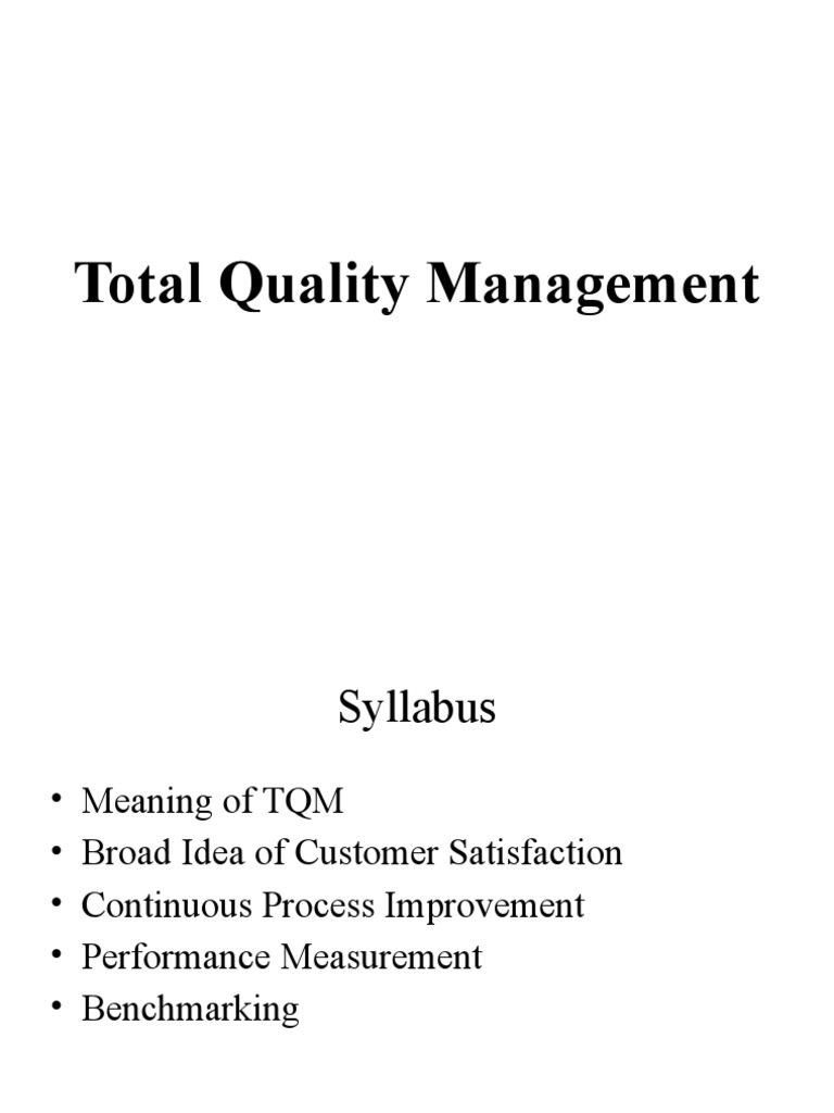 7 Total Quality | PDF | Benchmarking | Quality Management