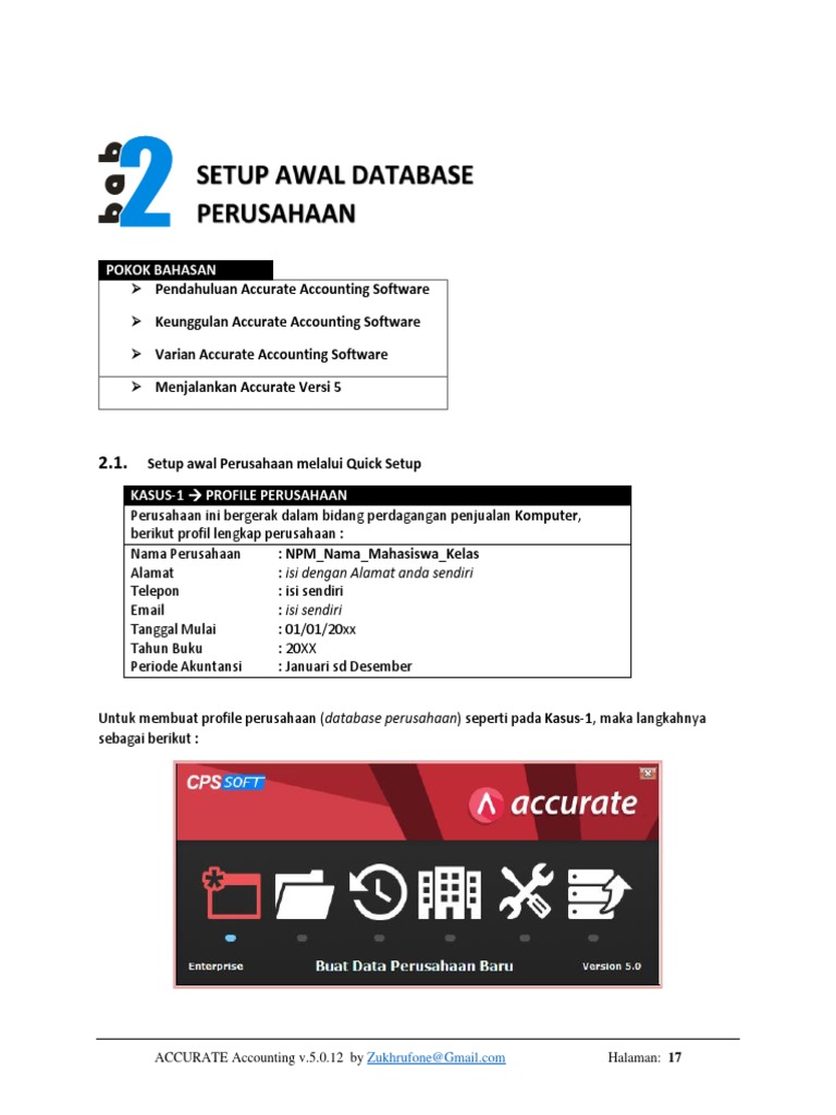 BAB 2 Setup Awal Database Perusahaan | PDF