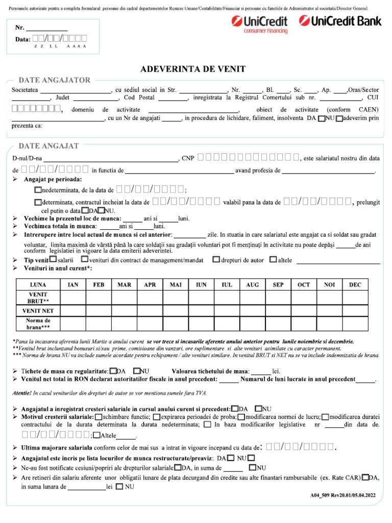 Adeverinta de Venit PI | PDF