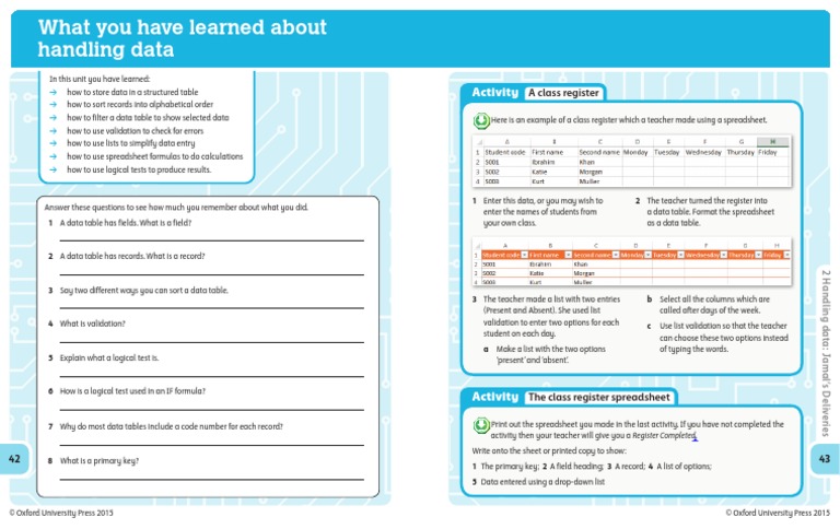 What You Have Learned About Handling Data | PDF | Spreadsheet | Data