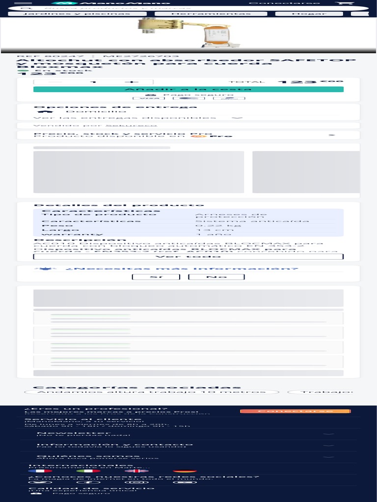 Altochut Con Absorbedor SAFETOP y Mosquetón para Cuerda Bloxmax | PDF ...