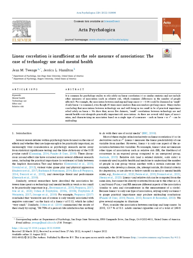 Linear Correlation Is Insufficient As The Sole Measure Of Associations