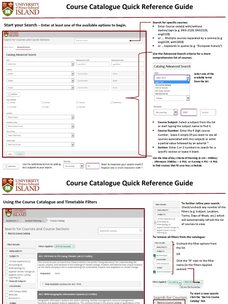 Upei Course Catalogue Quick Reference | PDF | Computing | Computer Programming